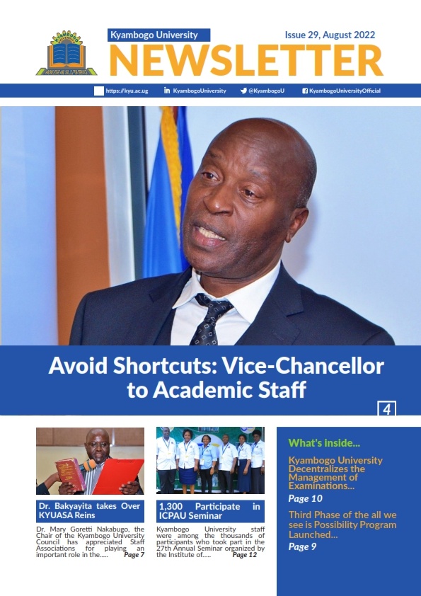 KYU August Newsletter 2022 - The Official Kyambogo University Website