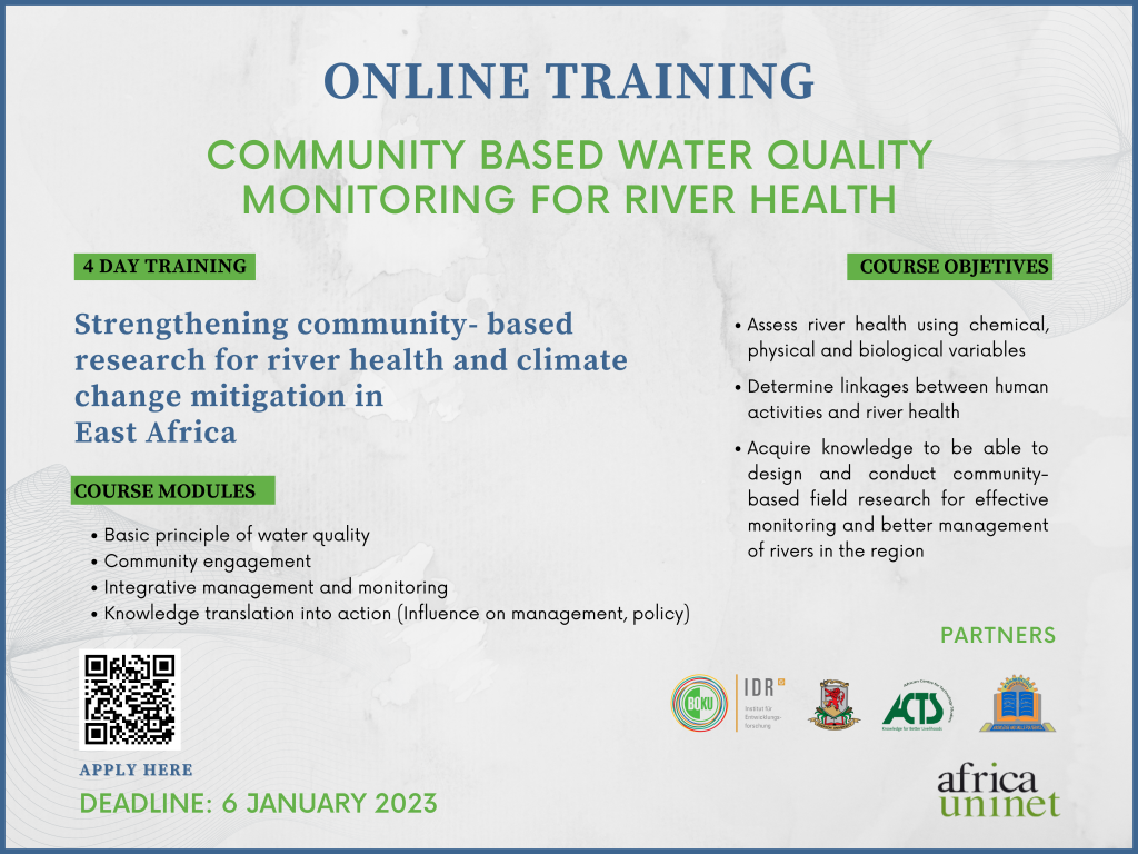 Online Training on Community Based Water Quality Monitoring for River ...